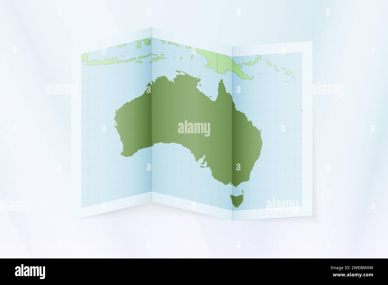 Australia map, folded paper with Australia map. Vector illustration ...