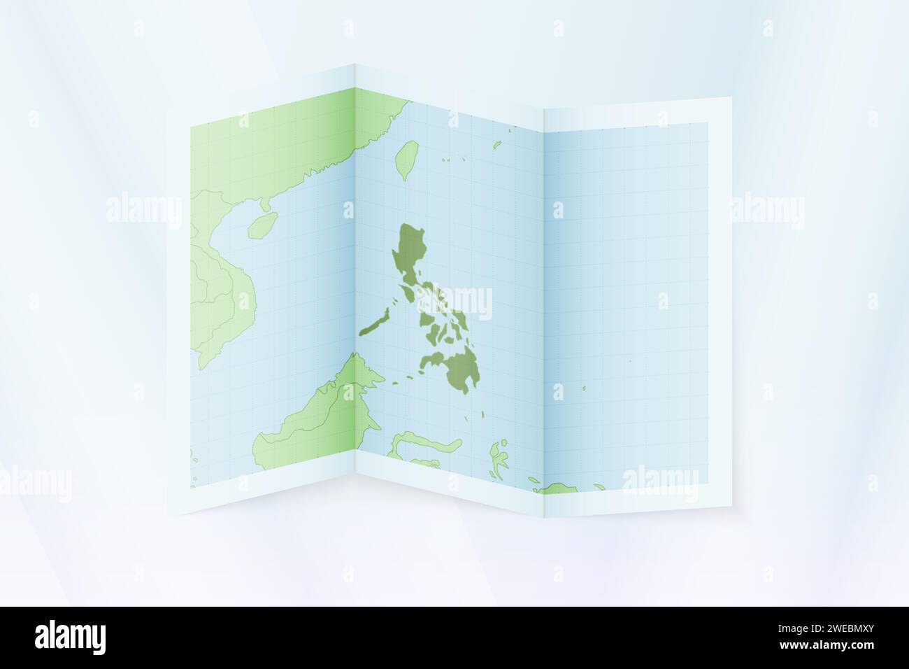 Philippines map, folded paper with Philippines map. Vector illustration ...
