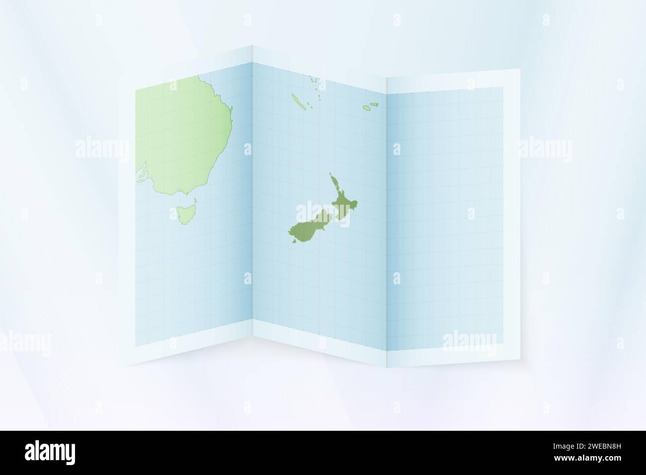 New Zealand map, folded paper with New Zealand map. Vector illustration ...