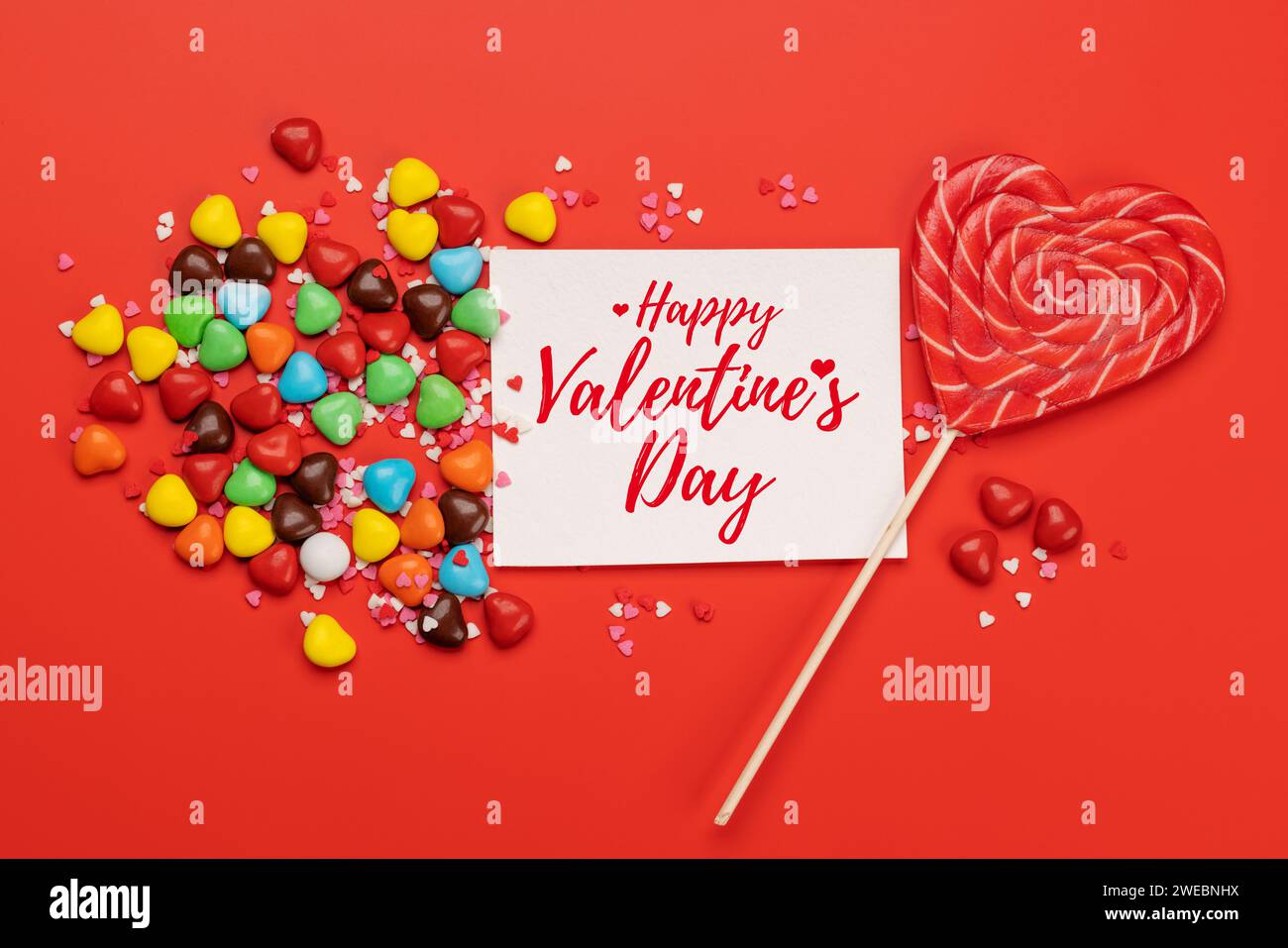 Candy sweets and greeting card for your greetings. Valentines day candy ...