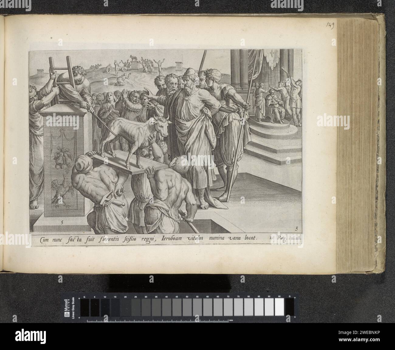 Jerobeam has two golden bull calves set up, 1643 print Under the ...