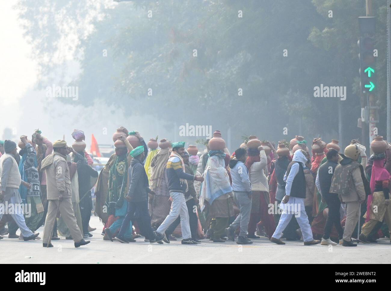 Noida, India. 24th Jan, 2024. NOIDA, INDIA - JANUARY 24: Hundreds of ...
