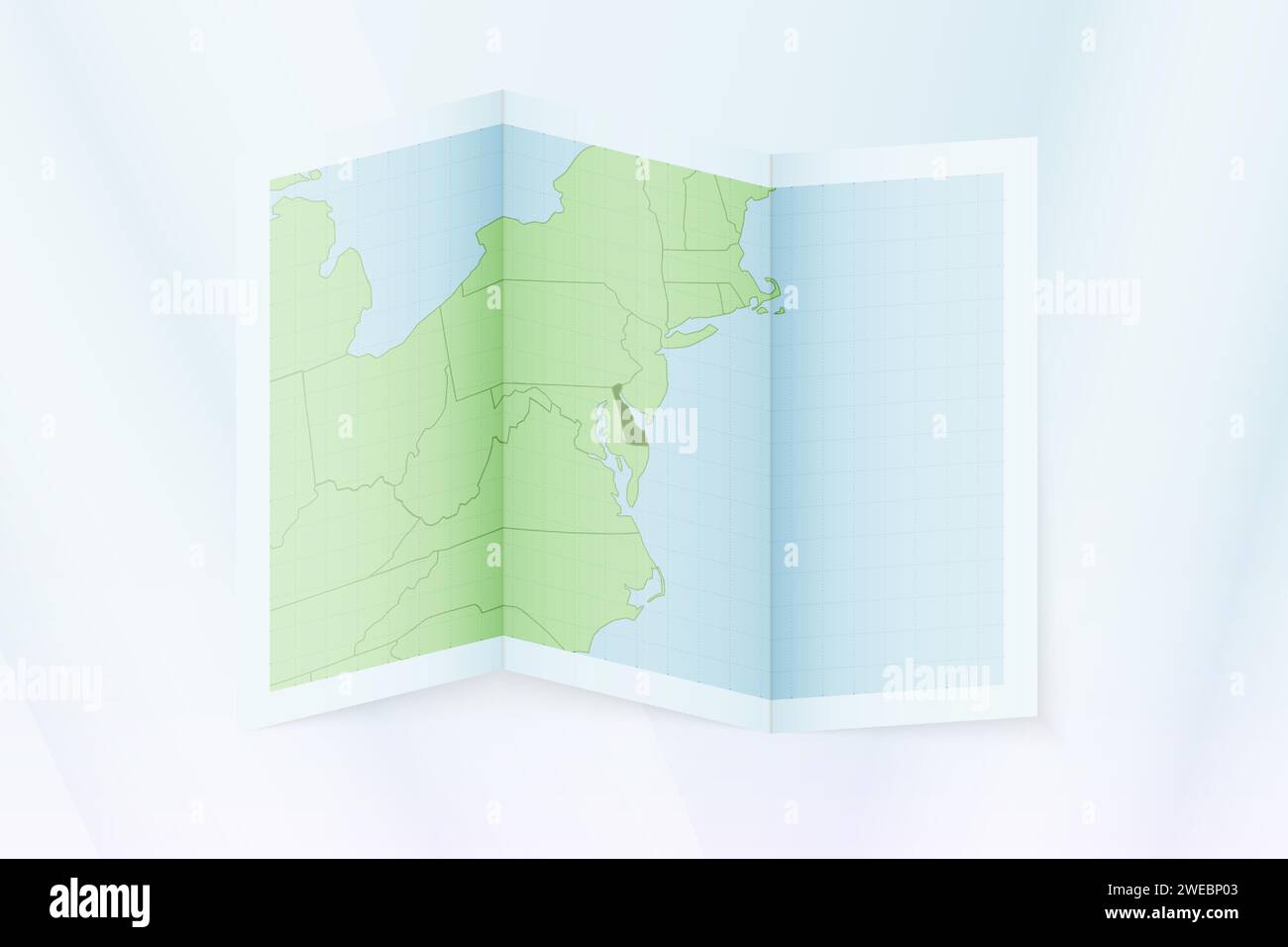 Delaware map, folded paper with Delaware map. Vector illustration Stock ...