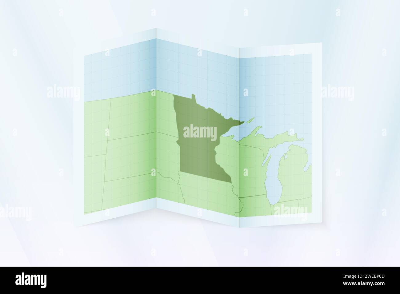 Minnesota map, folded paper with Minnesota map. Vector illustration ...