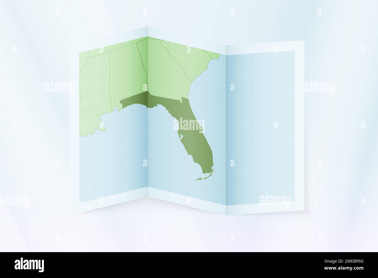 Florida map, folded paper with Florida map. Vector illustration Stock ...