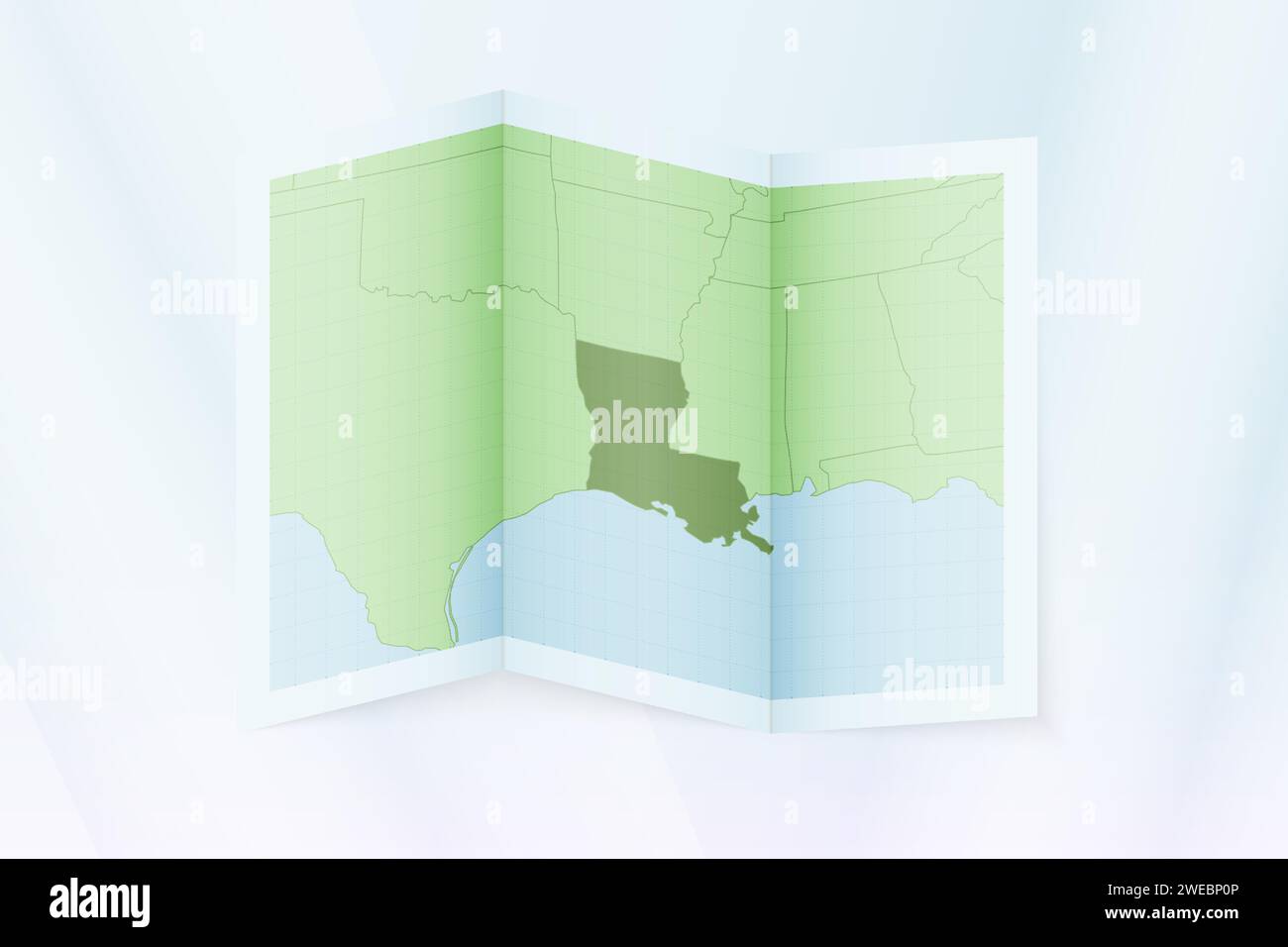 Louisiana map, folded paper with Louisiana map. Vector illustration ...
