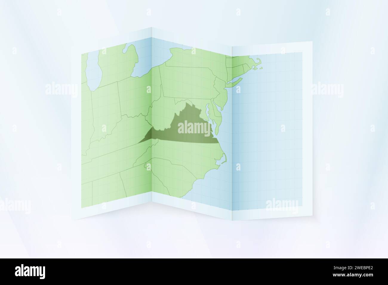 Virginia map, folded paper with Virginia map. Vector illustration Stock ...