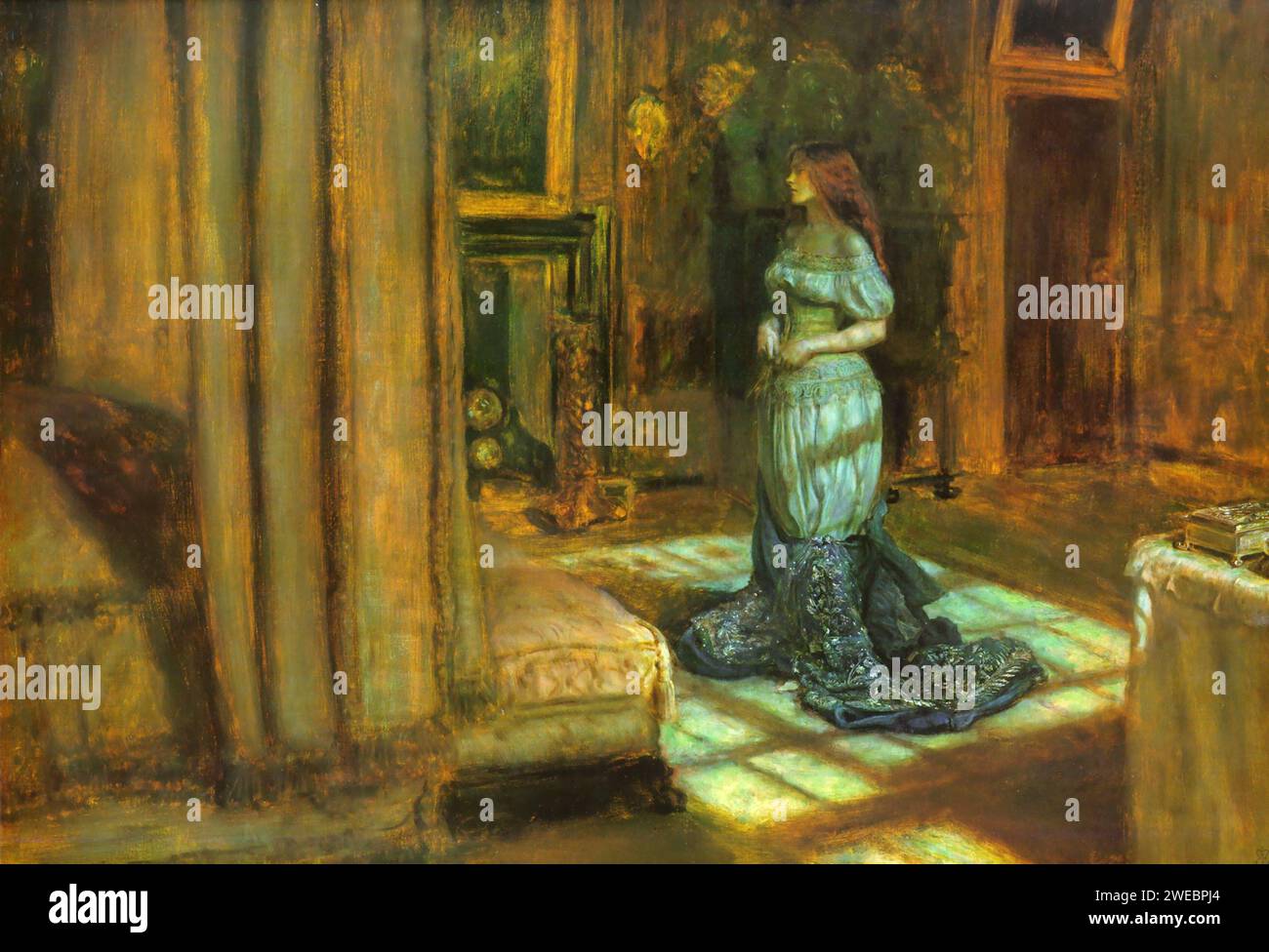 The Eve of Saint Agnes (1863) Painting by John Everett Millais Stock ...