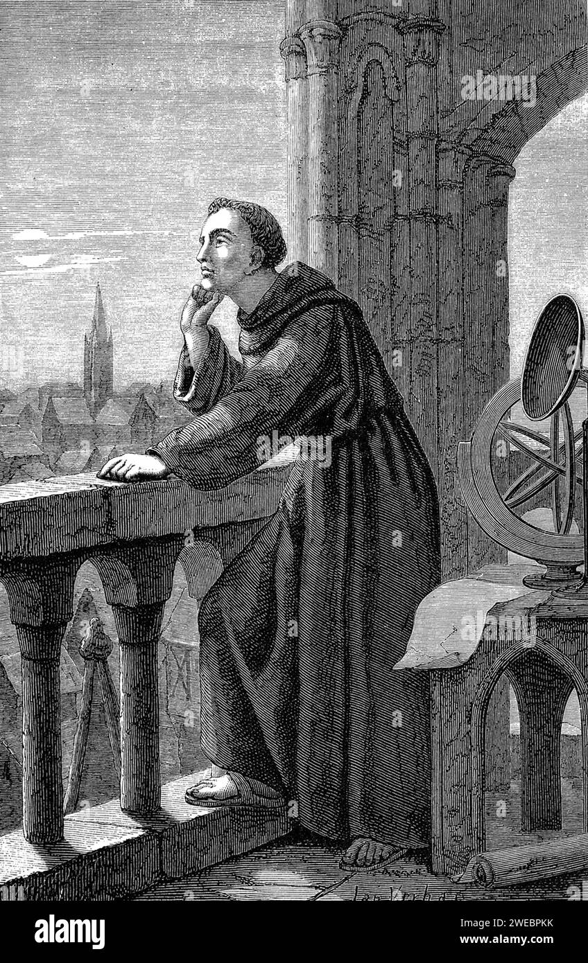 Roger Bacon standing in observatory, Roger Bacon (1219/20 – 1292 ...