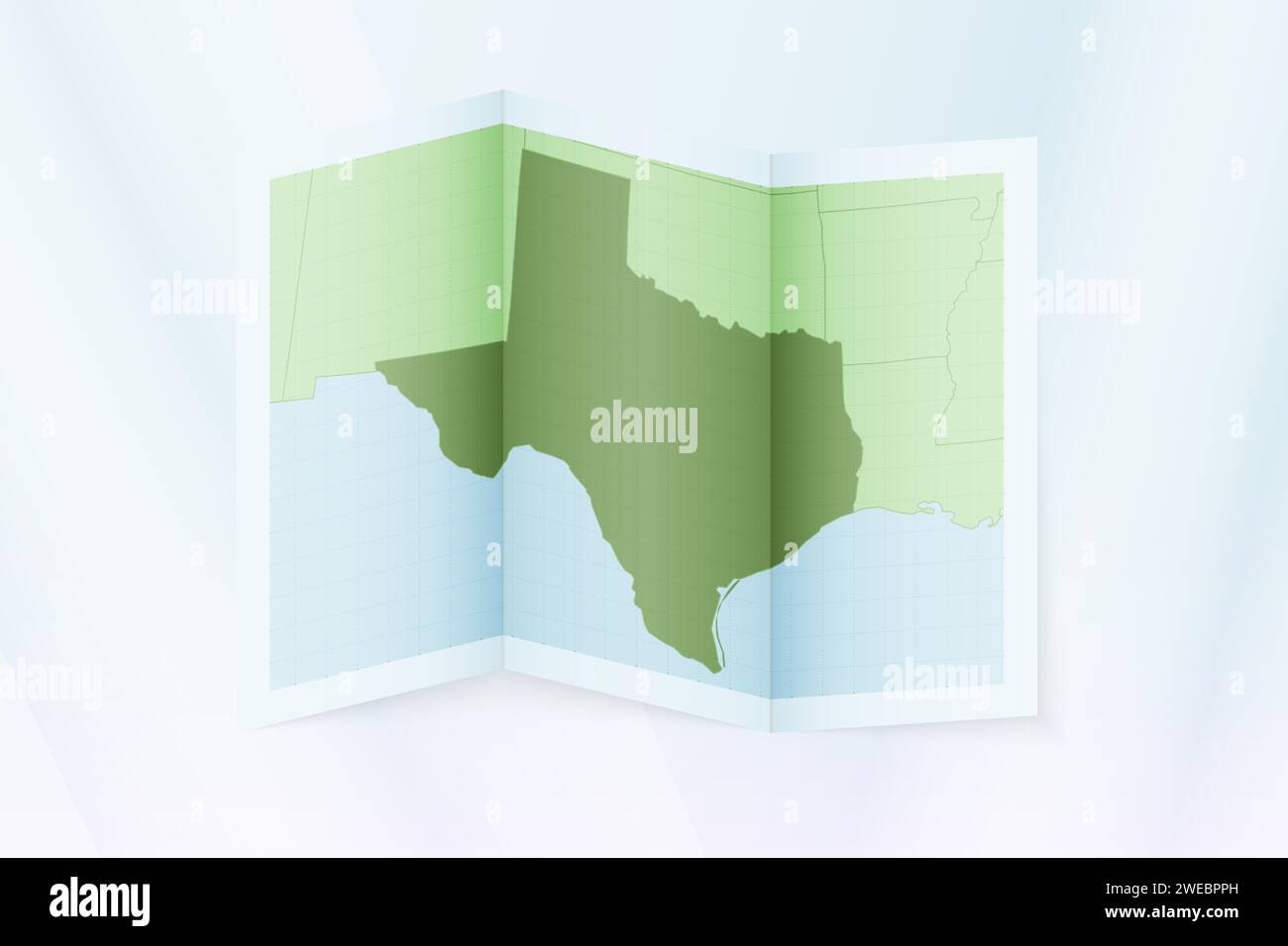Texas map, folded paper with Texas map. Vector illustration Stock ...