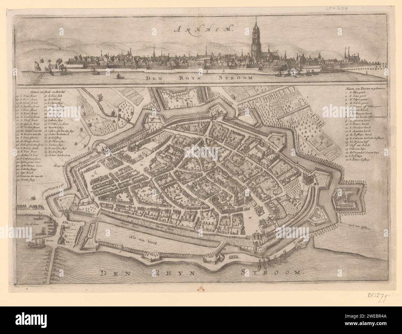 Map of Arnhem, Anonymous, 1672 print Arnhem paper etching maps of ...