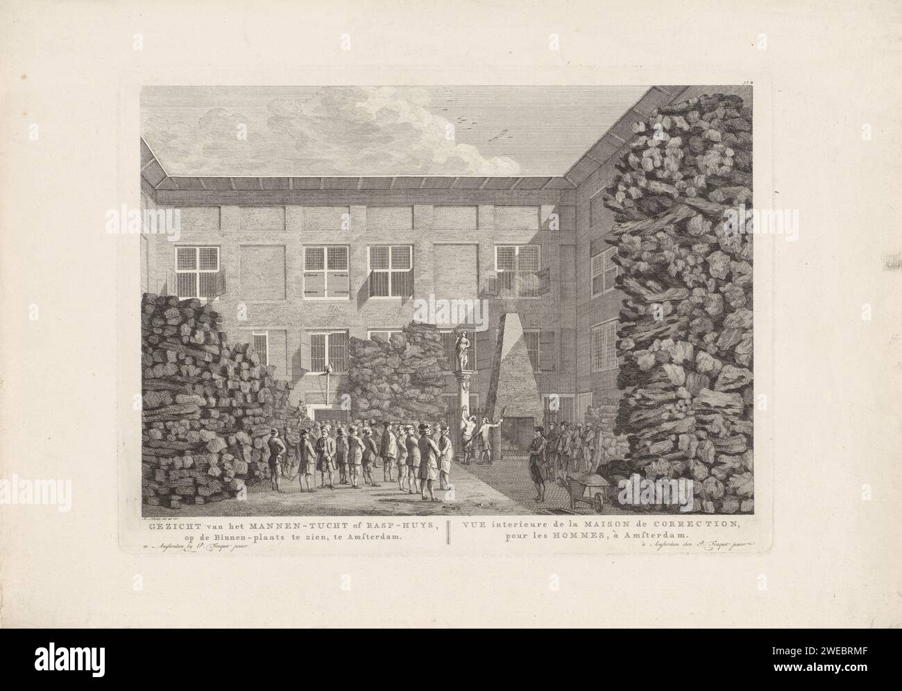 View in the courtyard of the Rasphuis in Amsterdam, Hermanus Petrus ...