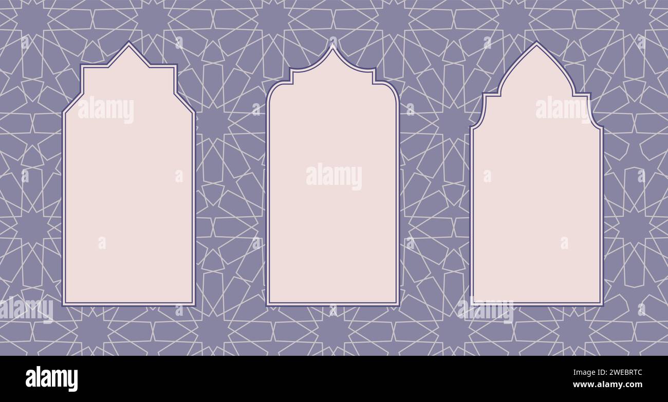 Oriental Islamic pattern arches, frames. Elegant ramadan kareem and eid ...