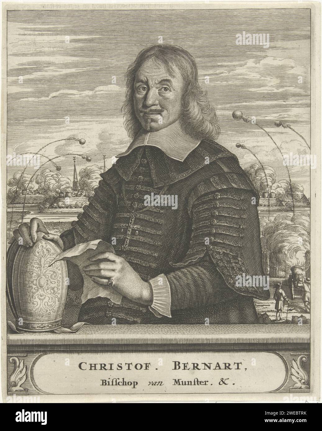 Portrait of Christoph Bernhard von Galen, bishop of Münster, Christiaan ...