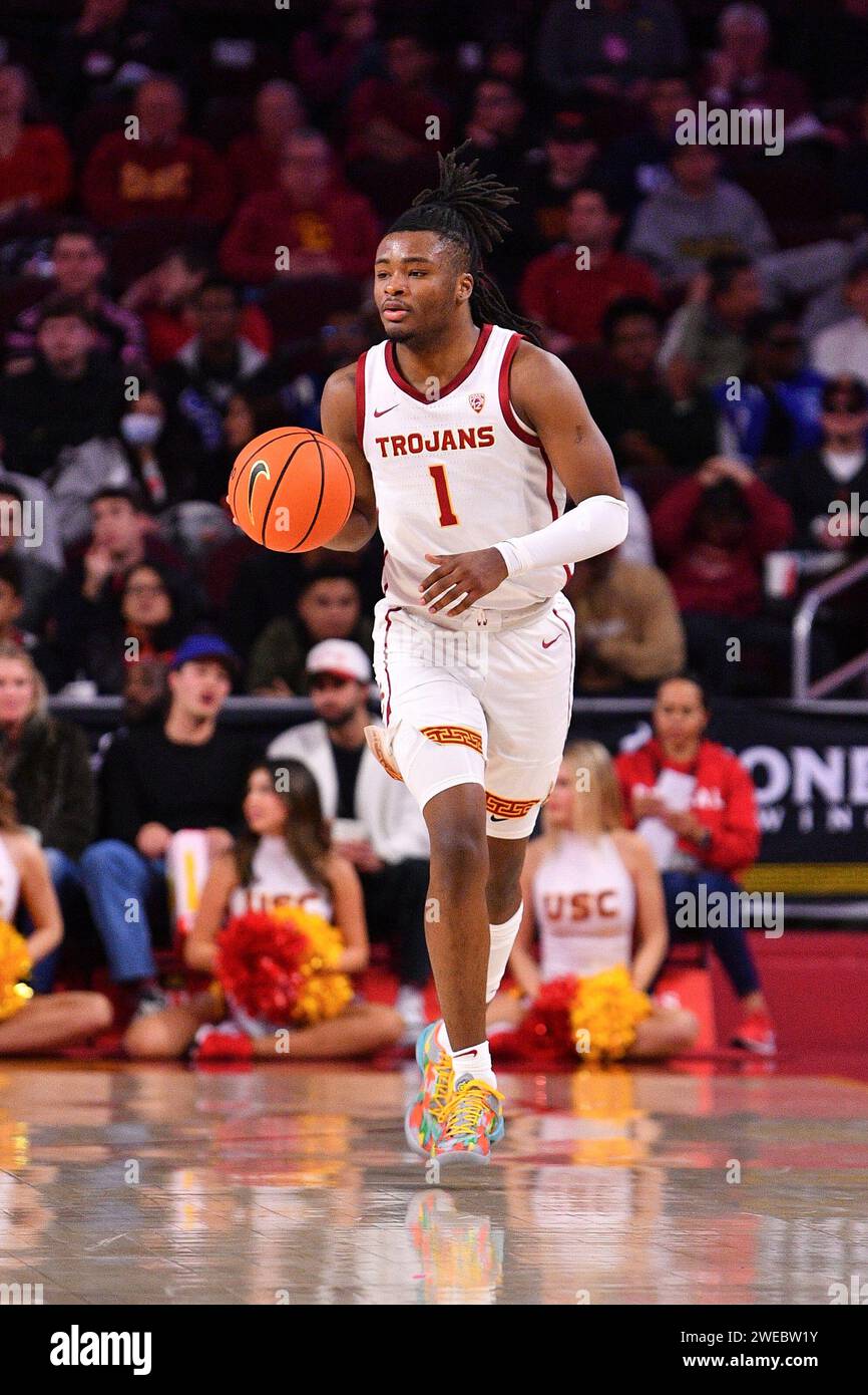 LOS ANGELES, CA - JANUARY 10: USC Trojans guard Isaiah Collier (1 ...