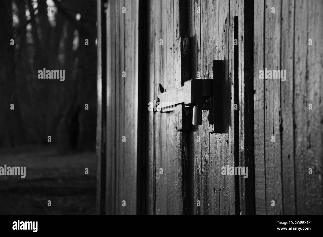 Rustic fence lock Black and White Stock Photos & Images - Alamy