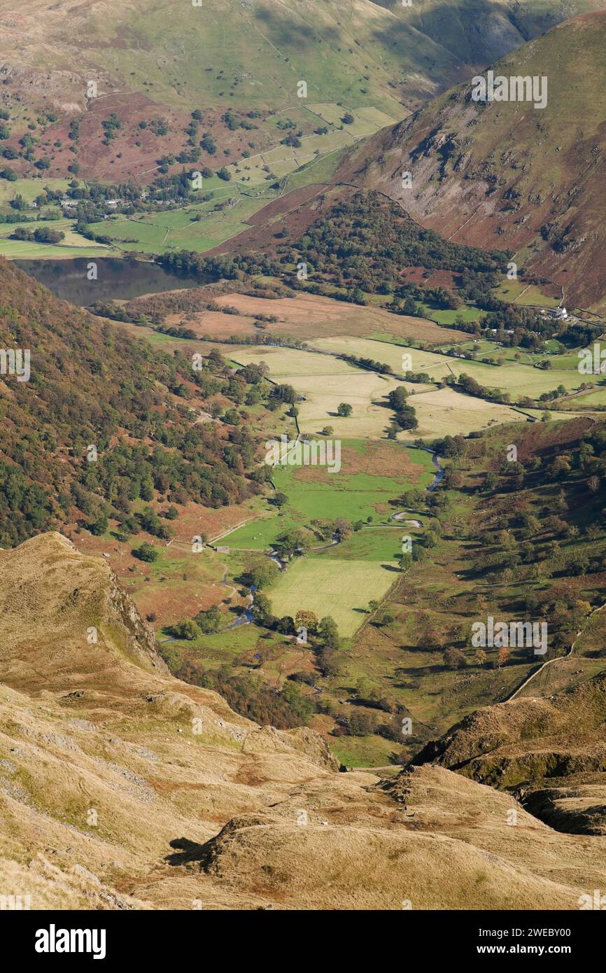 Hartsop and Dovedale from Dove Crag, in the English Lake District Stock ...