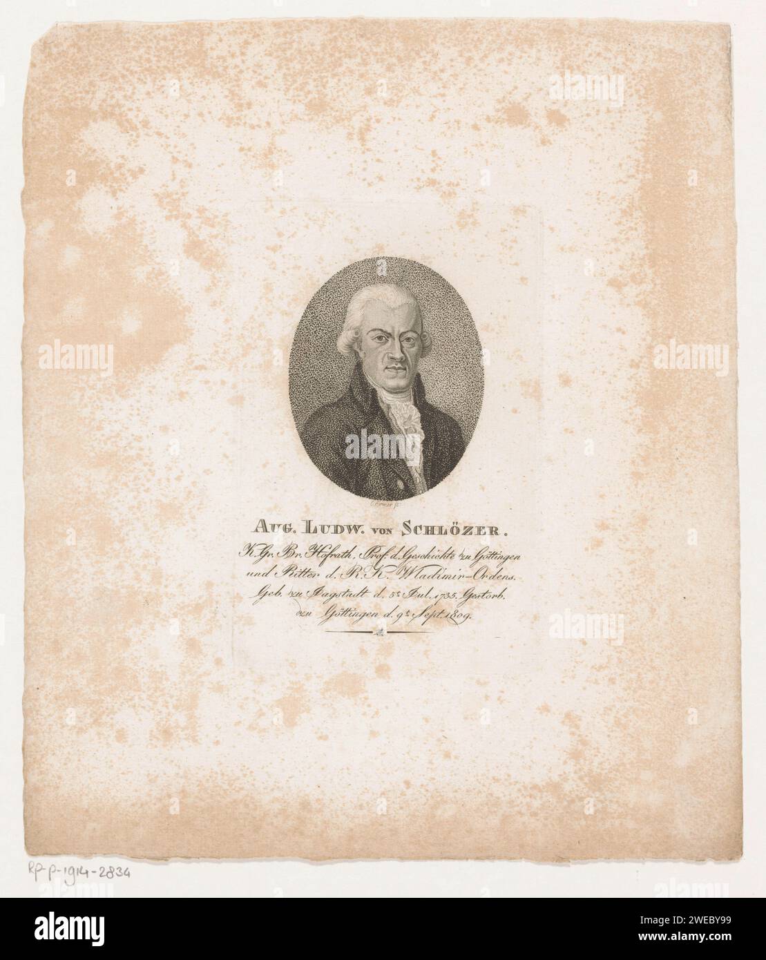 Portrated van August Ludwig von Schlözer, Christian Sleer, 1809 - 1855 ...