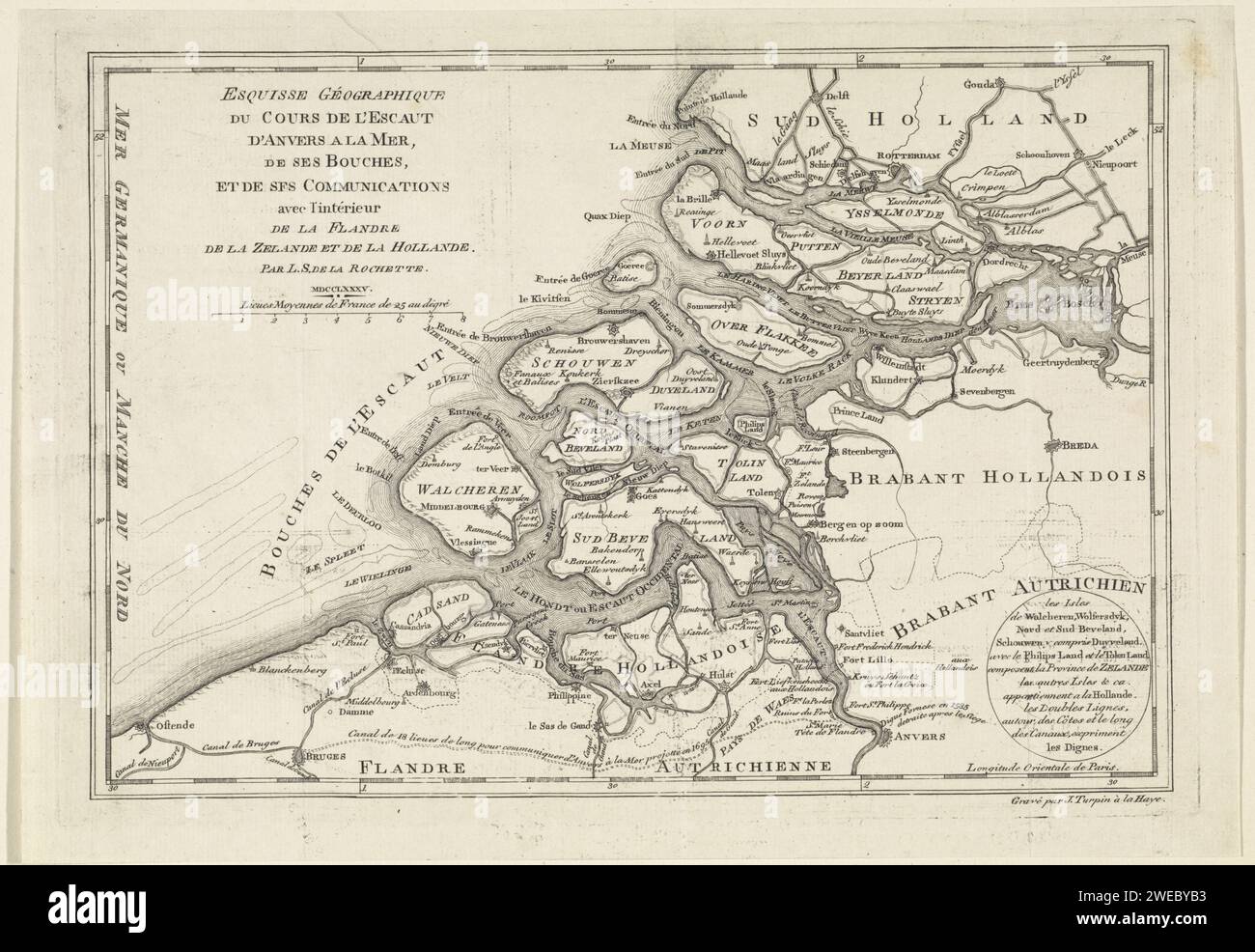 Map of Zeeland and part of Flanders and Brabant, Jacobus Turpin, 1785 ...