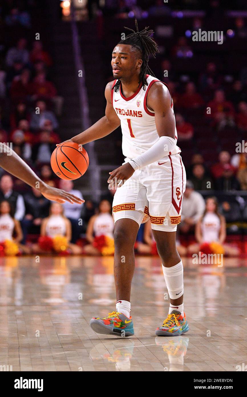 LOS ANGELES, CA - JANUARY 10: USC Trojans guard Isaiah Collier (1 ...