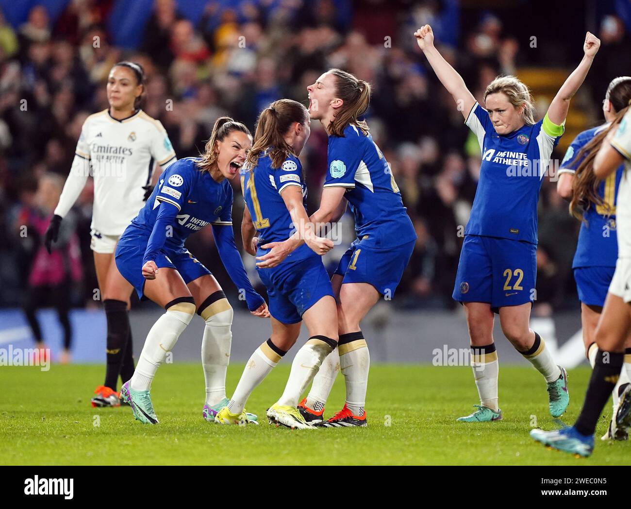 Chelsea's Guro Reiten celebrates scoring their side's first goal of the ...