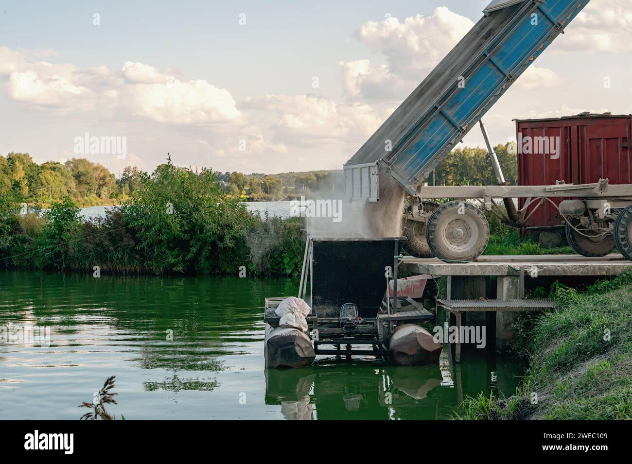 Fish farm feeding hi-res stock photography and images - Alamy