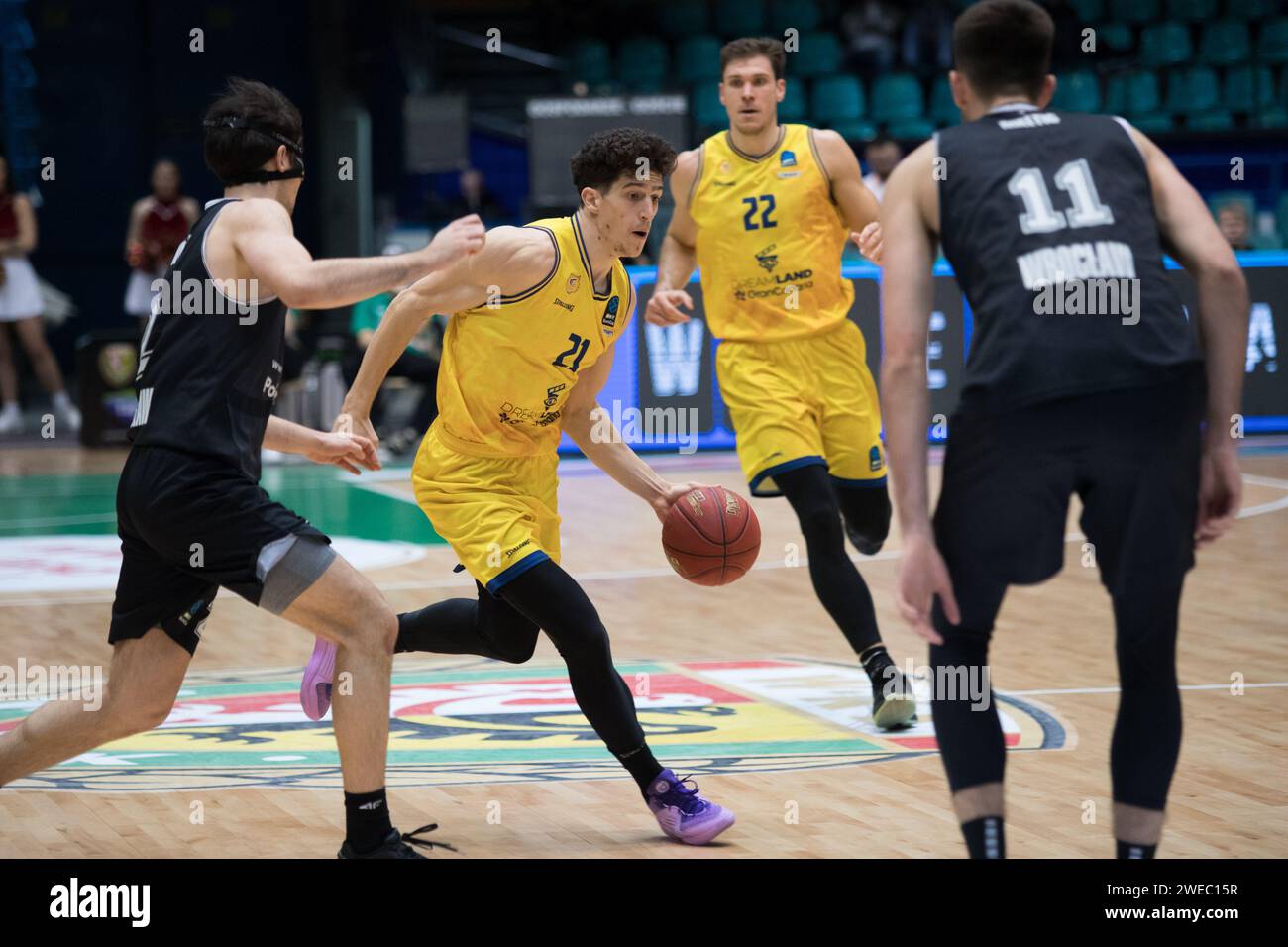 Wroclaw, Poland, January 24th, 2024. BTK EuroCup: WKS Slask Wroclaw vs Dreamland Gran Canaria in ...