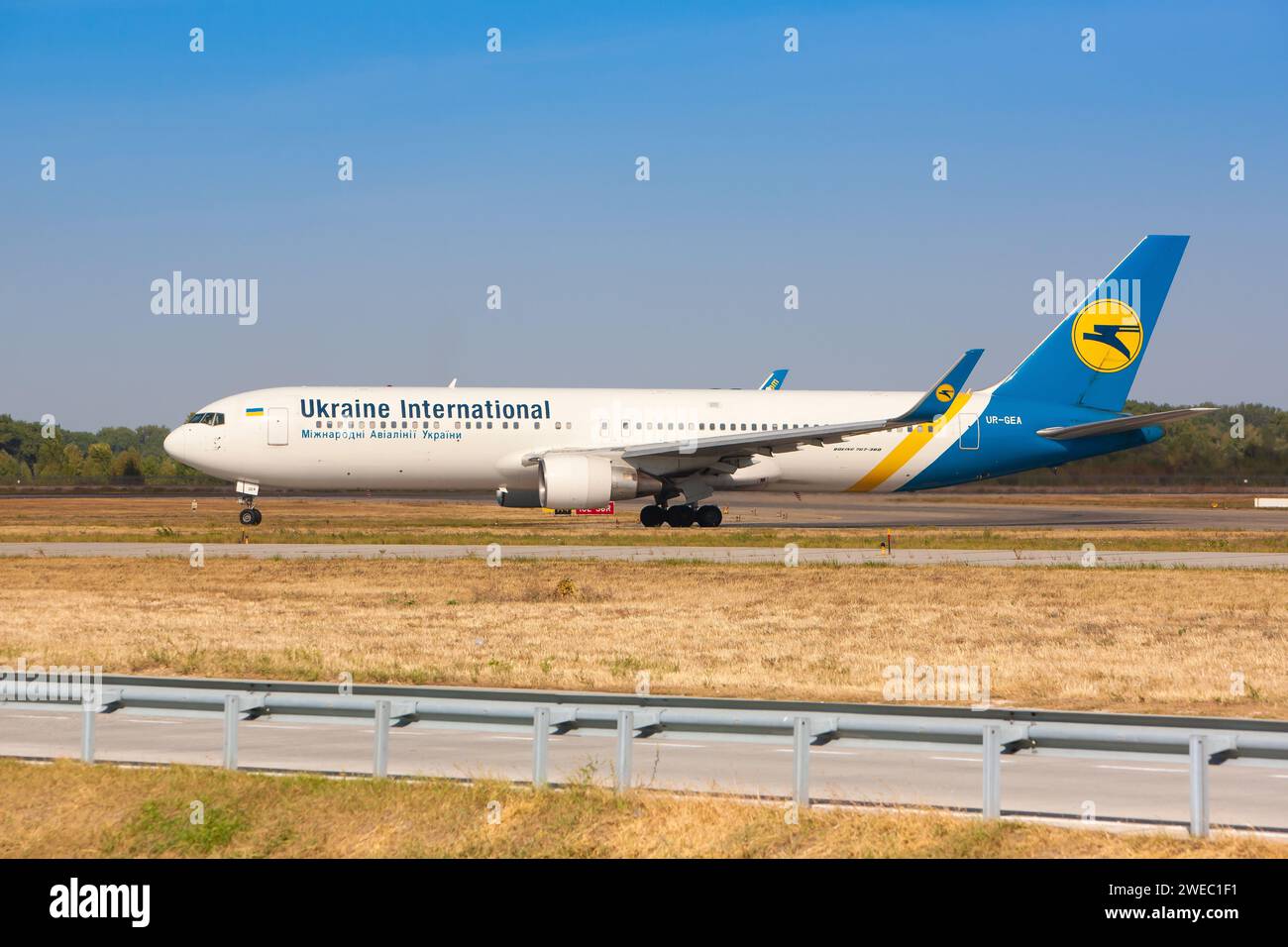 Boryspil, Ukraine - September 10, 2019: Airplane Boeing 767-300ER (UR ...