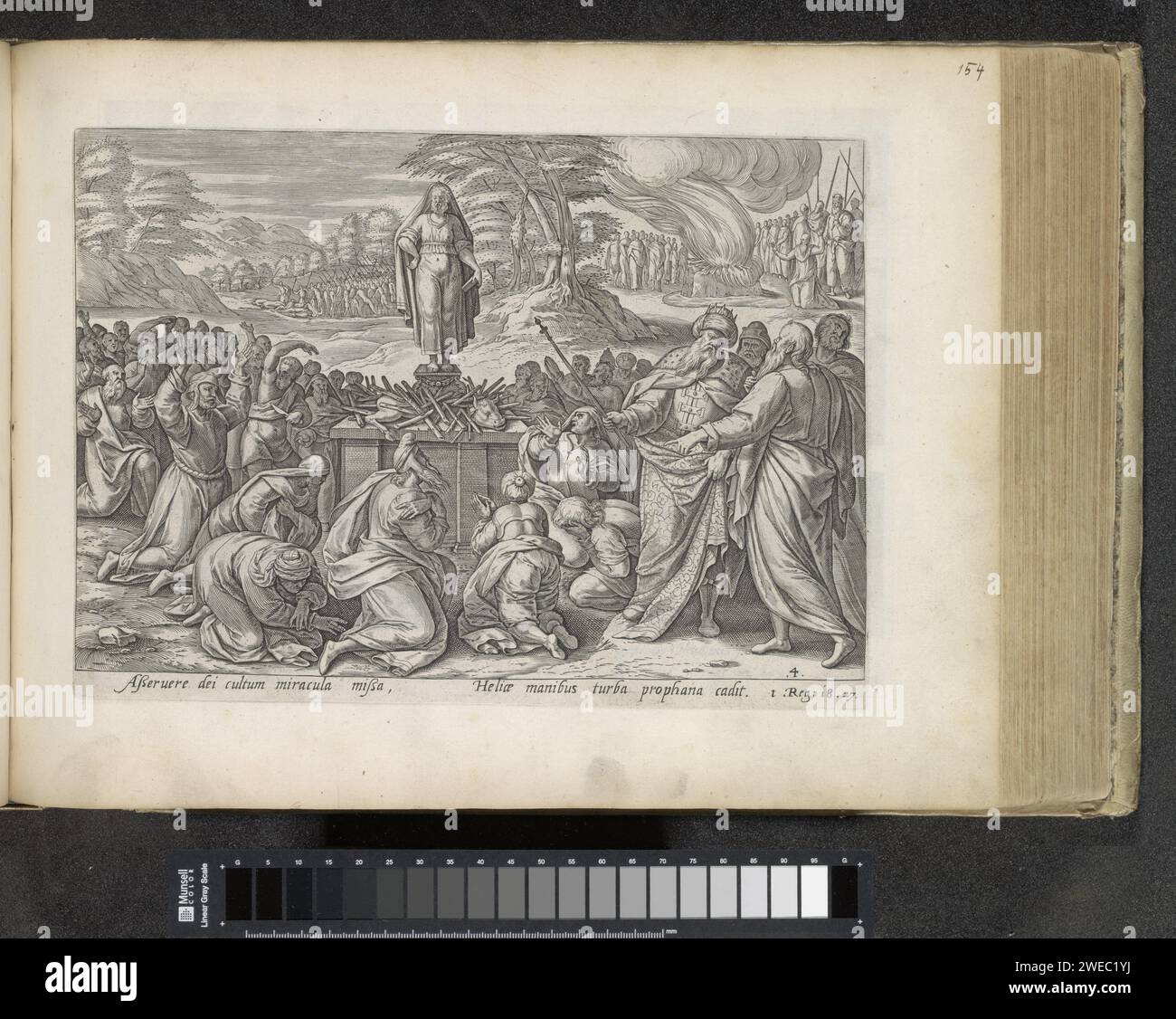 Elia and the prophets of Baal, 1643 print The Baalpriesters scream and ...