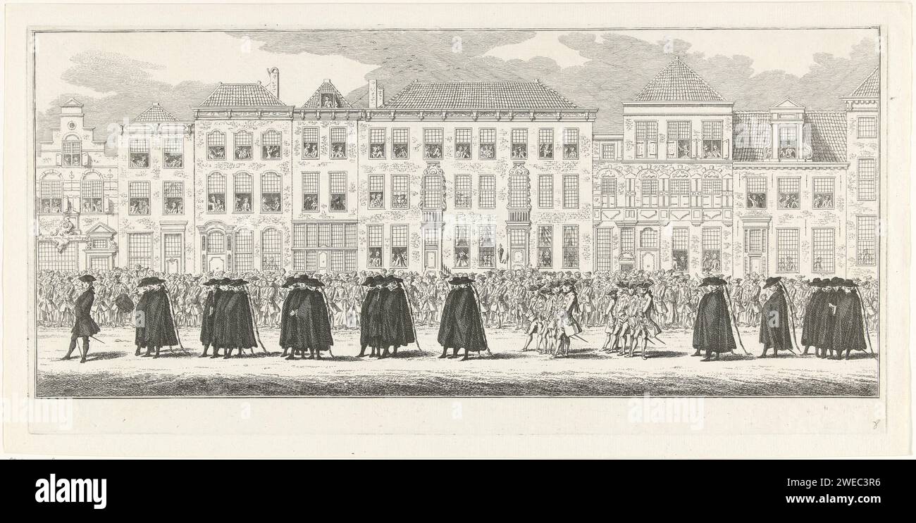 Members of the courteous administration in the coronary procession of Anna van Hannover in Delft ...