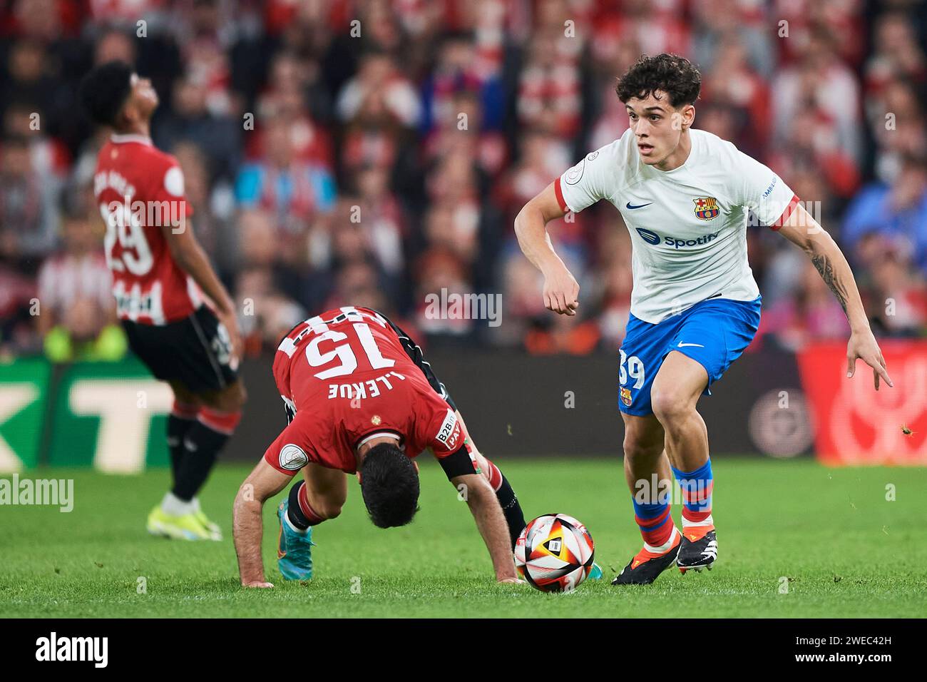 Hector Fort of FC Barcelona in action during during the Copa El Rey ...