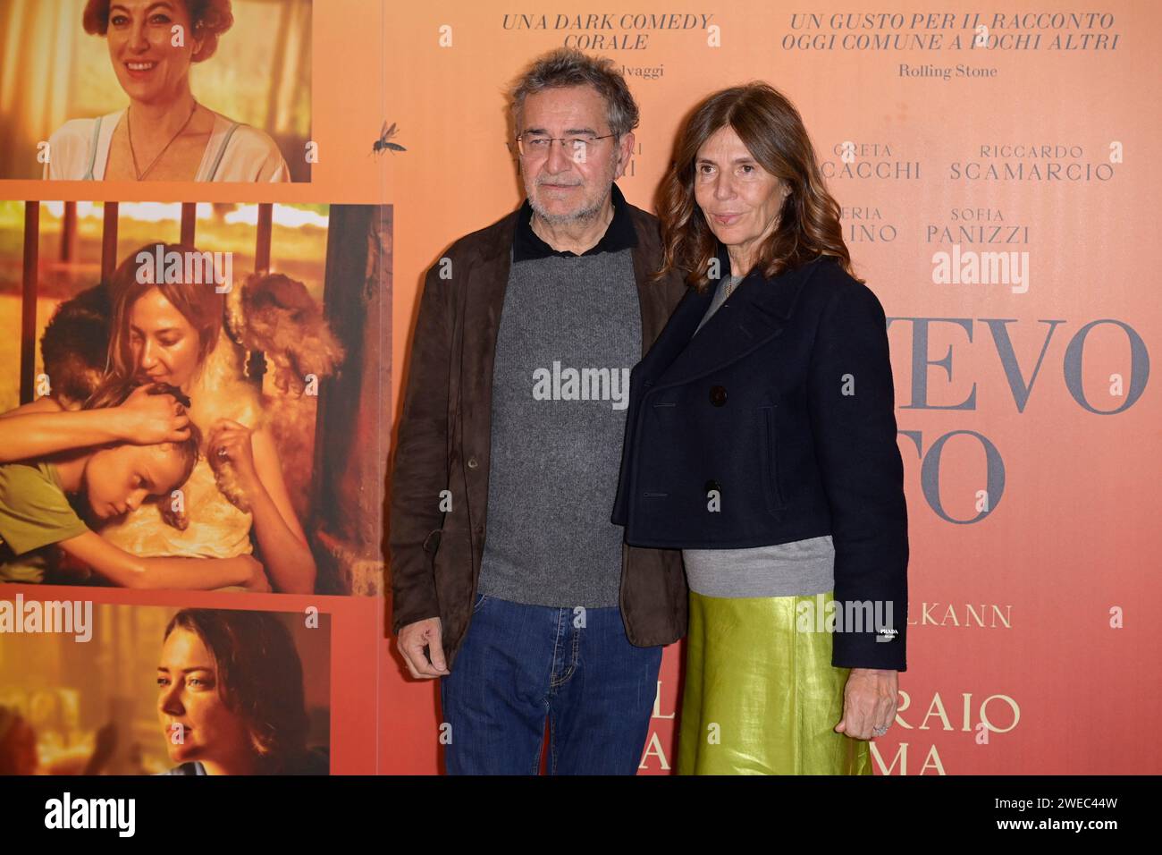 Rome, Italy. 24th Jan, 2024. Pietro Valsecchi (l) and Camilla Nesbitt ...