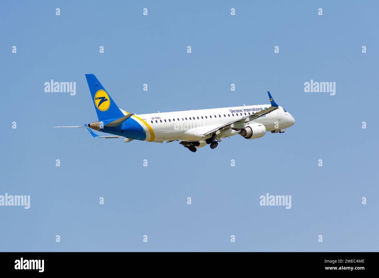 Boryspil, Ukraine - June 21, 2021: Airplane Embraer 195 (UR-EMG) of ...