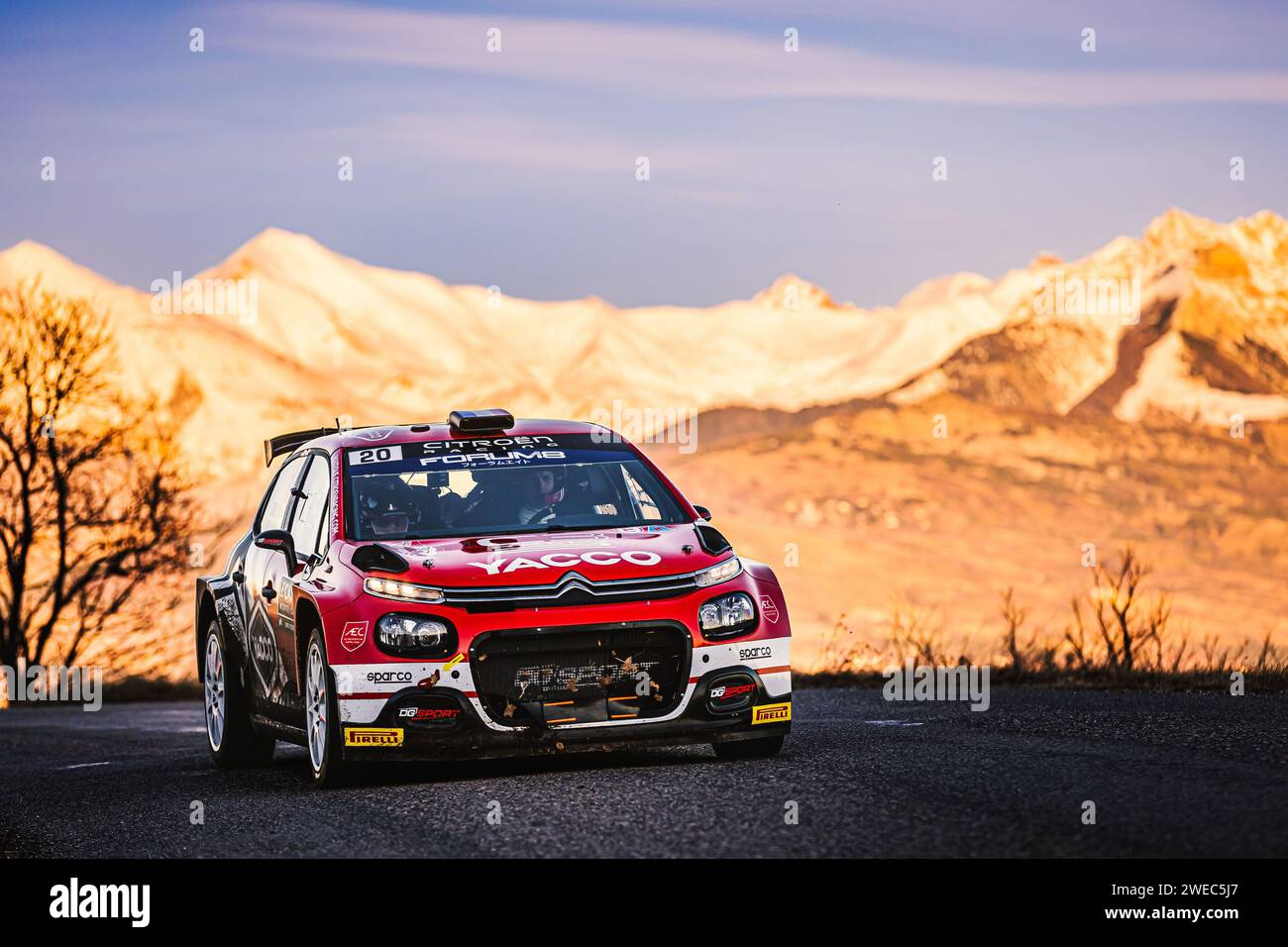 Gap, France. 24th Jan, 2024. 20 ROSSEL Yohan, DUNAND Arnaud, Citroen C3 ...