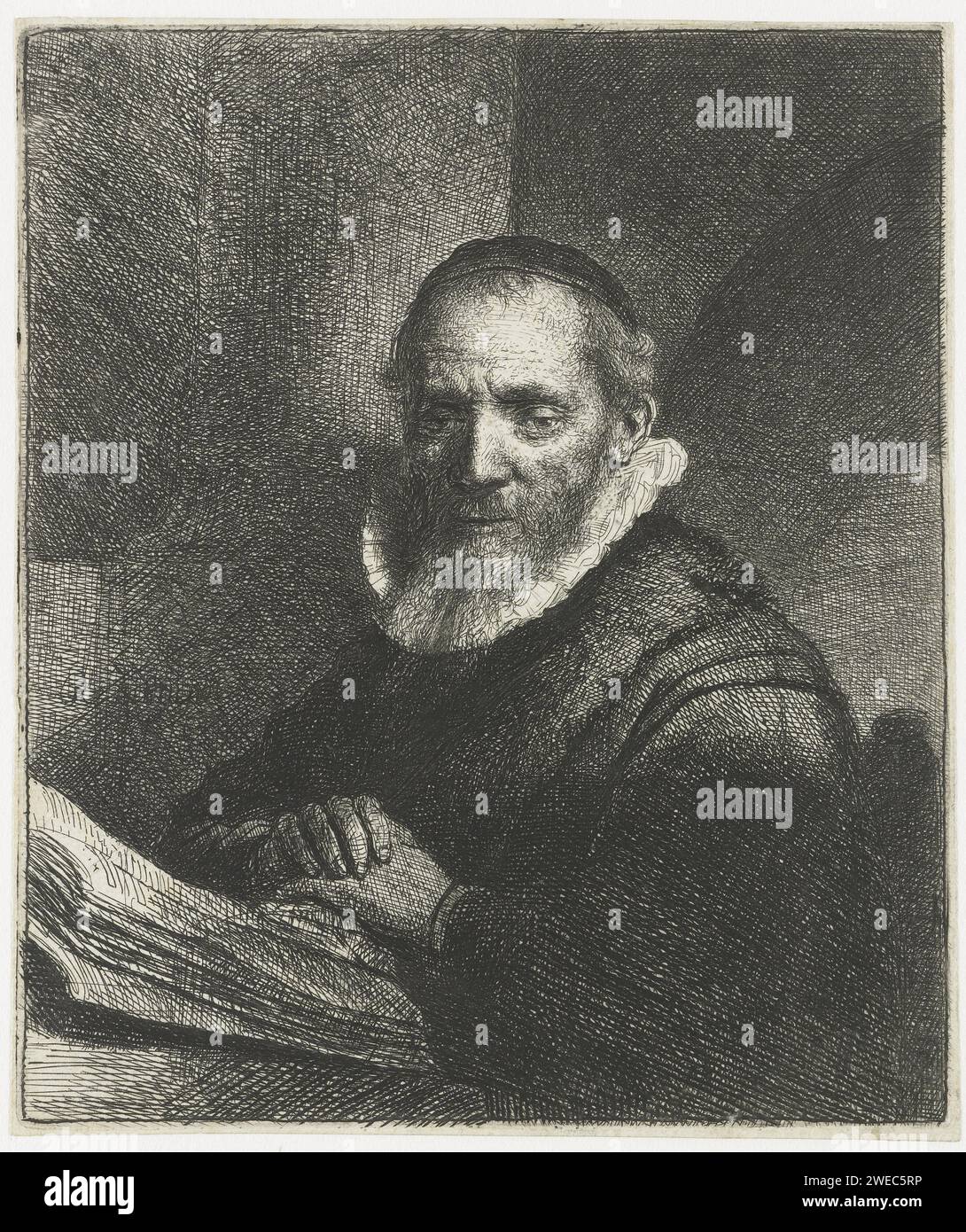 Jan Cornelis Sylvius, Rembrandt van Rijn, 1633 print paper etching ...
