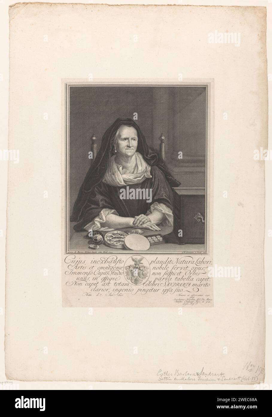 PortraT van Esther Barbara von Sandrart, Georg Daniel Heumann, 1727 ...