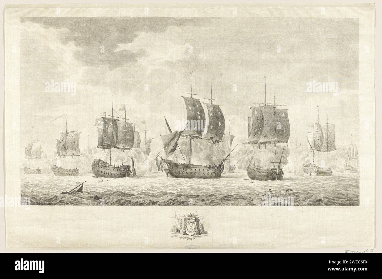 Sea battle at Doggersbank, 1781, Mathias de Sallieth, after Johan ...