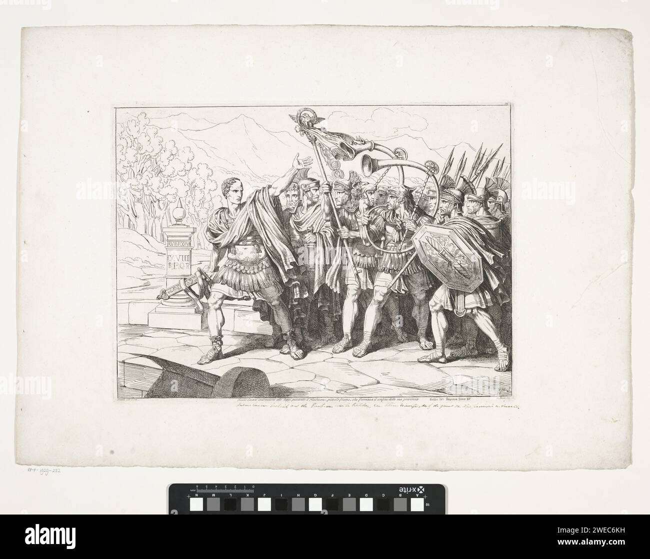 Julius Caesar and his army cross the Rubicon, Bartolomeo Pinelli, 1819 ...