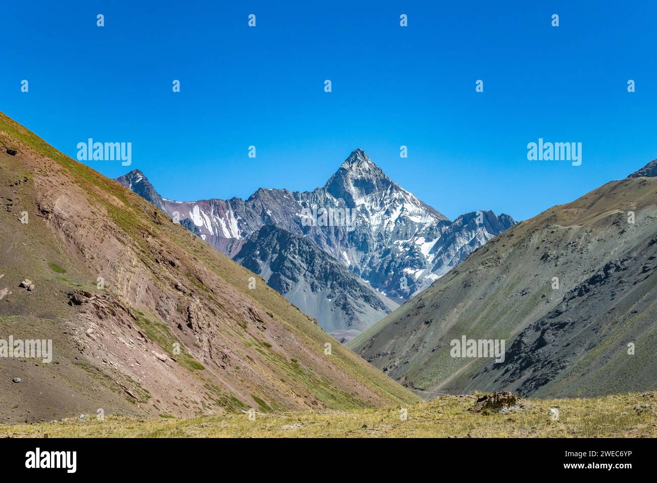 Mountains of High Andes. Valle de Yeso, Chile, South America Stock ...