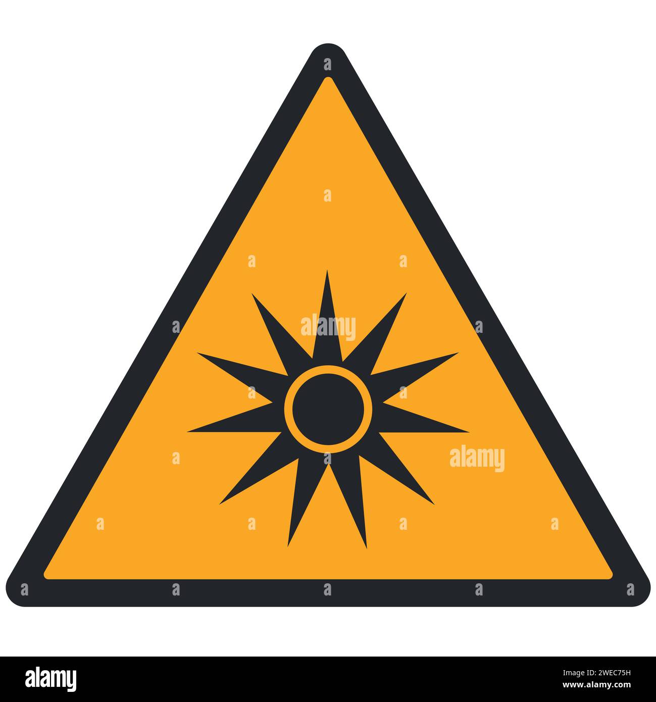 WARNING PICTOGRAM, OPTICAL RADIATION ISO 7010 - W027 Stock Vector Image ...