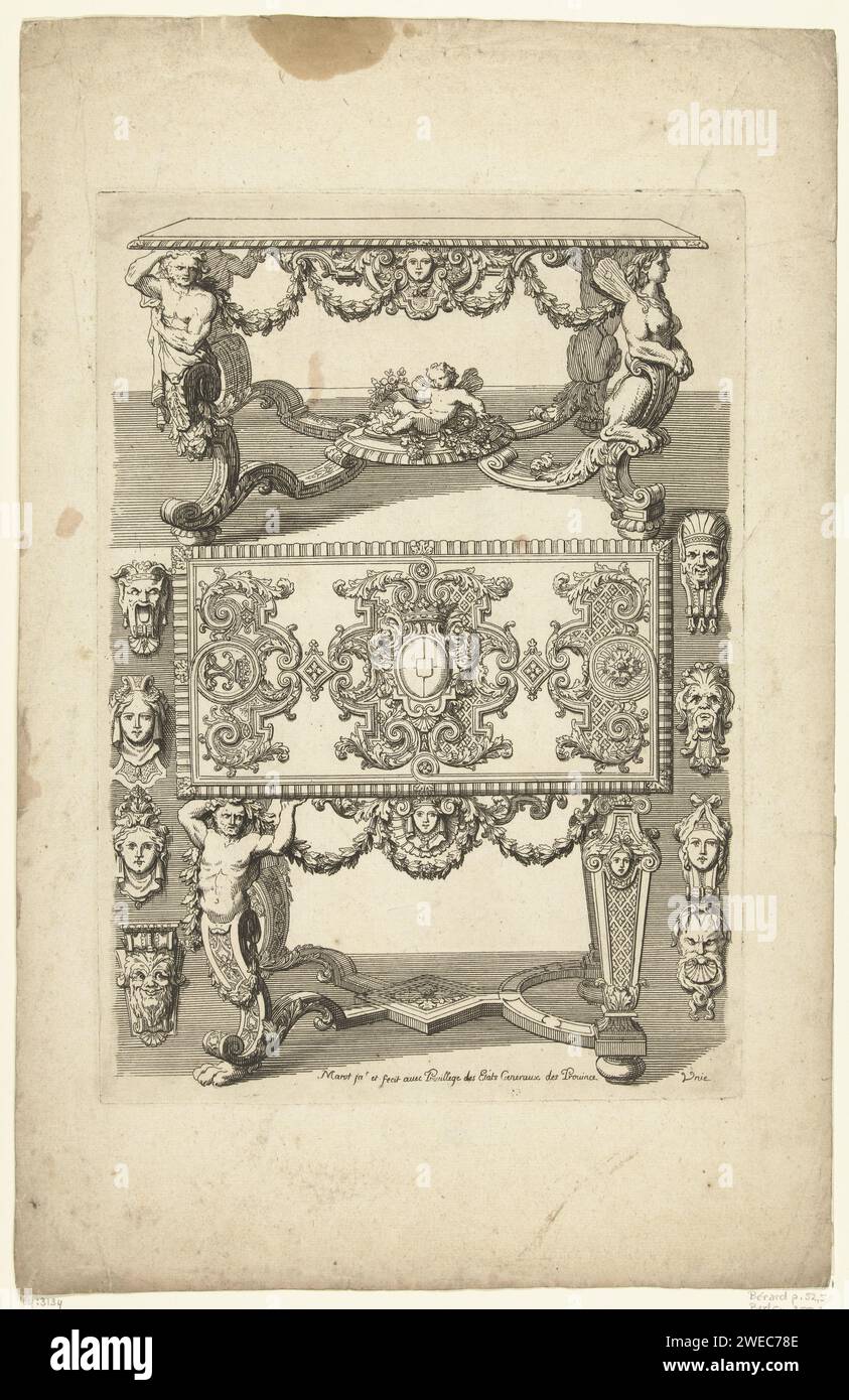 Two tables with variants for support, Daniël Marot (I), 1701 - 1703 ...