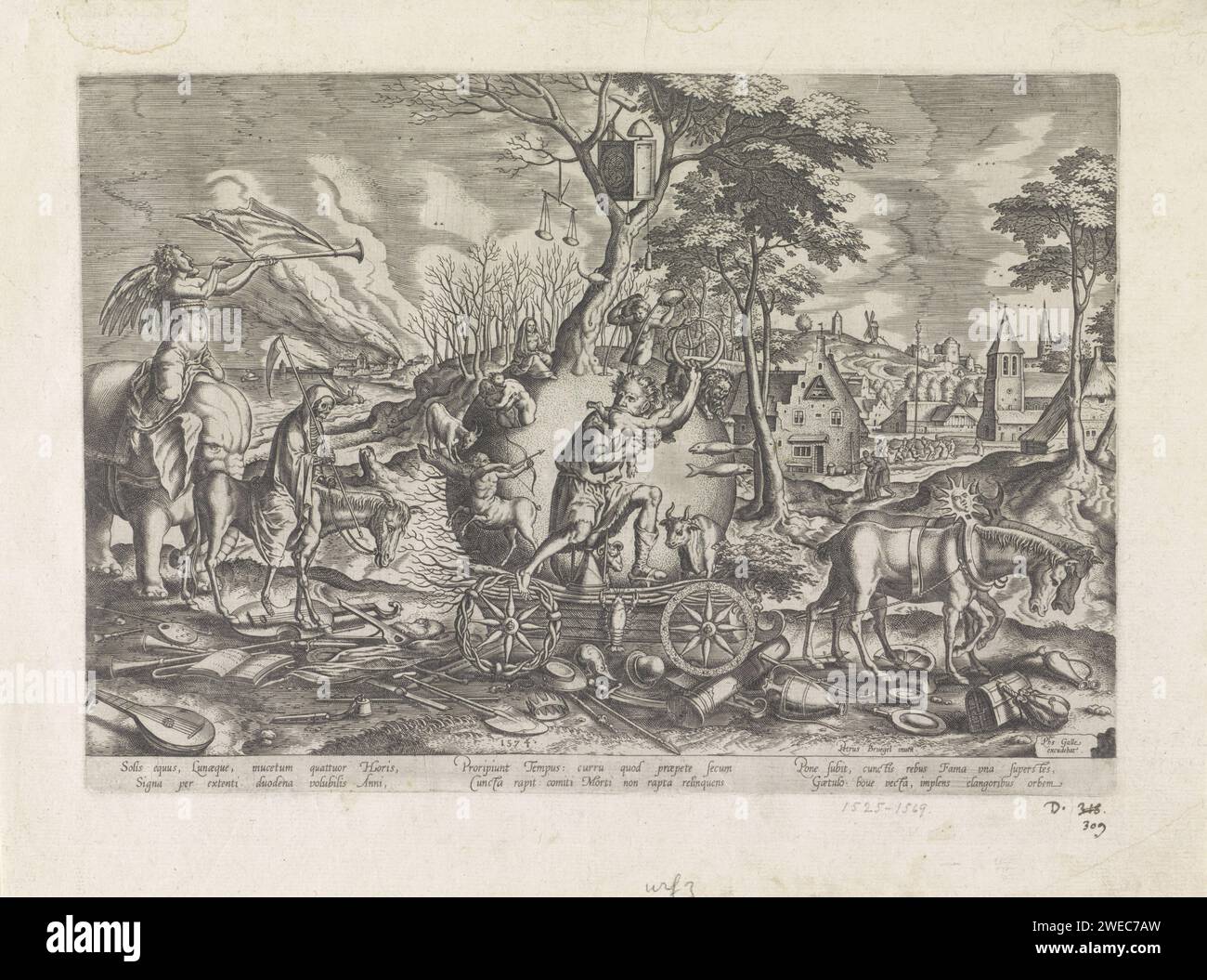 Triumph of De Tijd, Philips Galle, After Pieter Bruegel (I), 1574 print ...