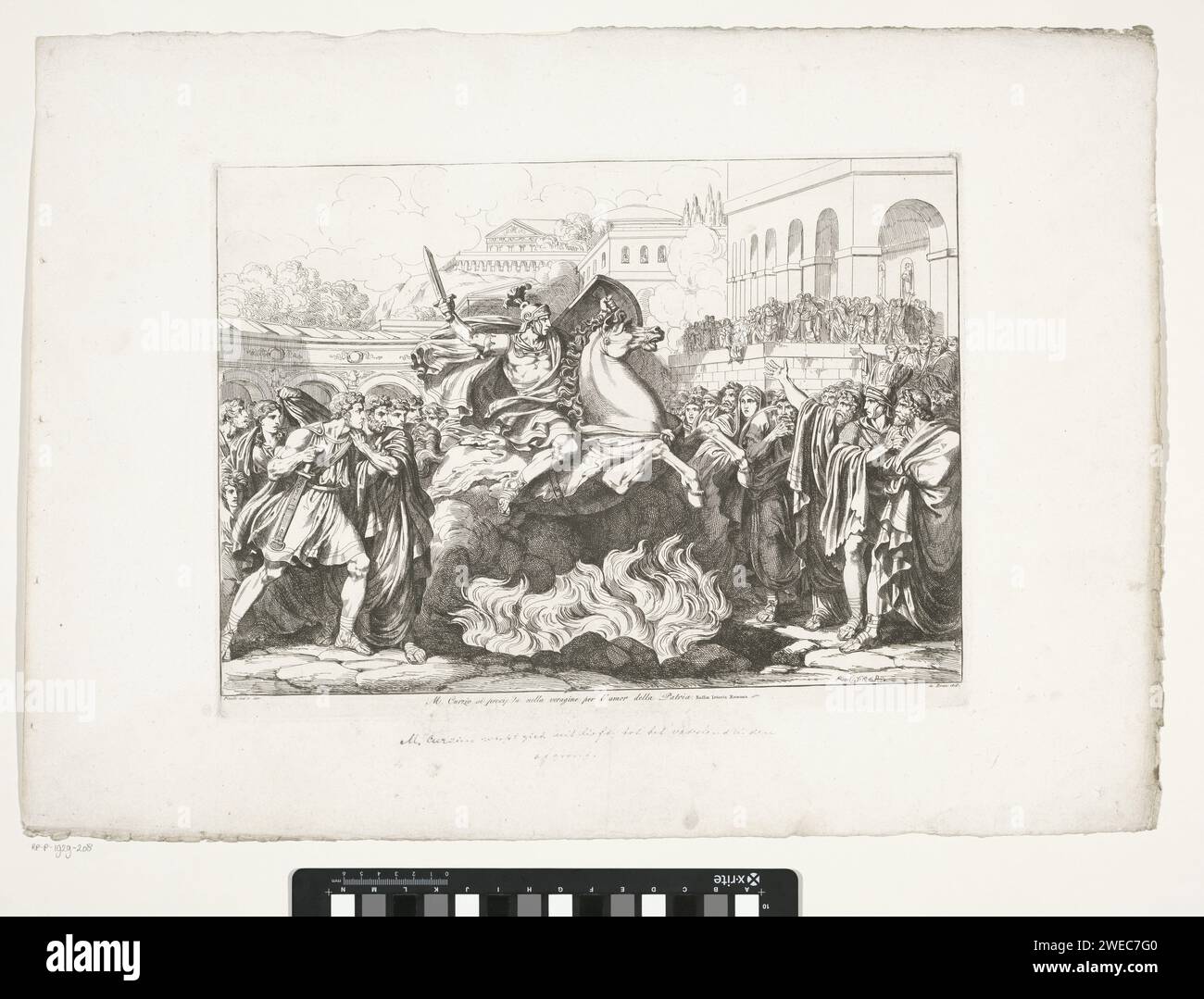 The self -sacrifice of Marcus Curtius, Bartolomeo Pinelli, 1818 print ...