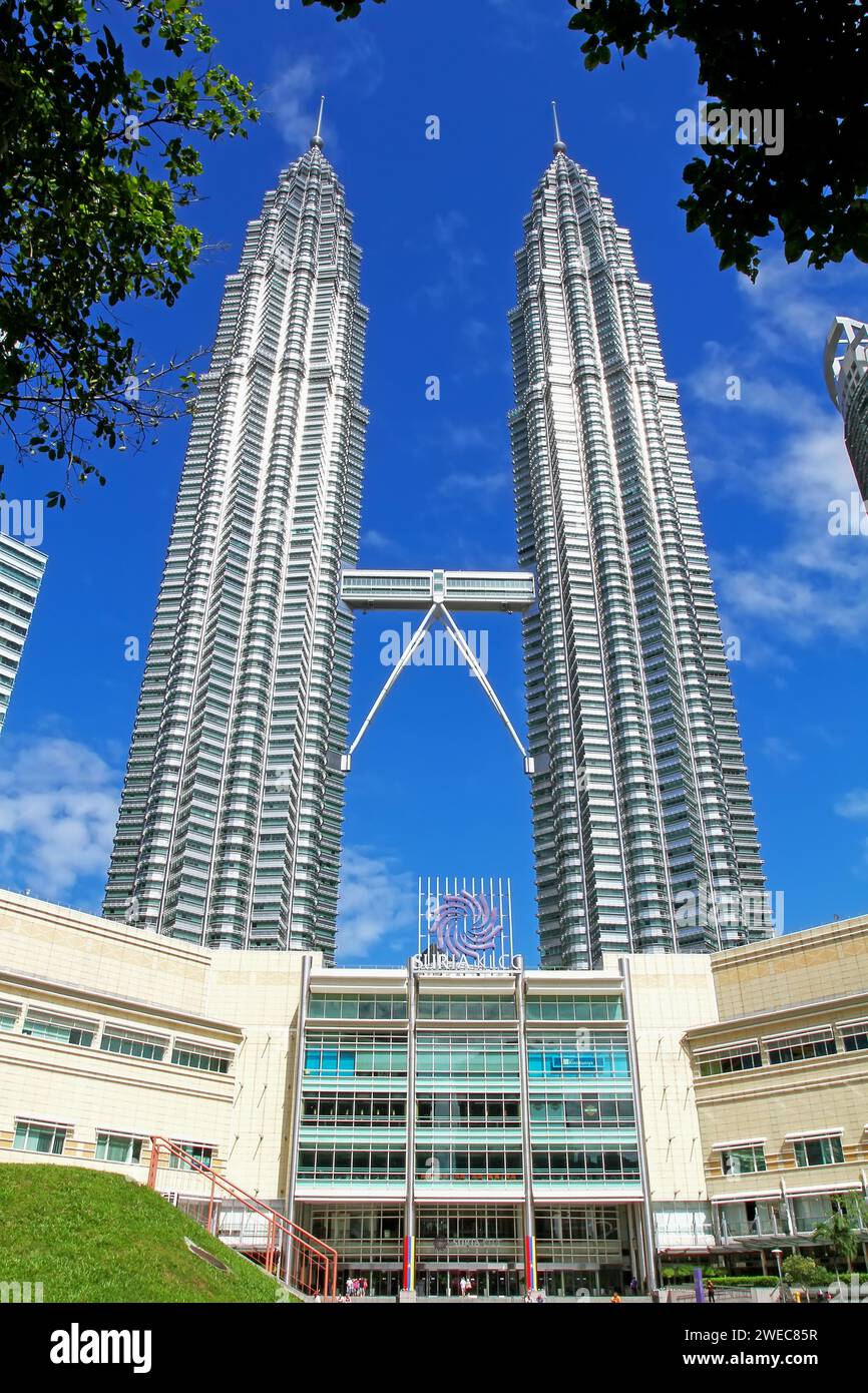 Petronas Twin Towers or KLCC as viewed from KLCC Park in Kuala Lumpur ...
