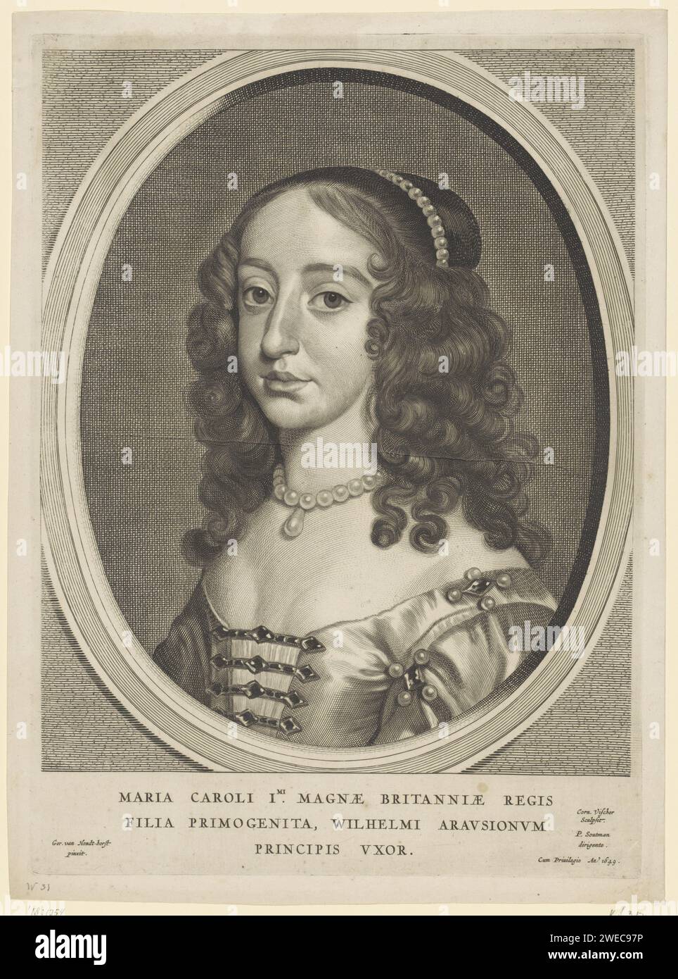 Portrait of Maria Henrietta Stuart, Cornelis Visscher (II), After ...