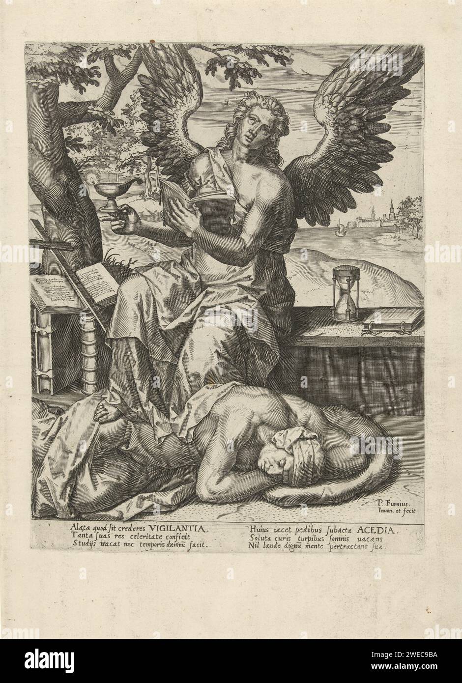 Vigilance overcomes slowness, Pieter Jalhea Furnius, 1550 - 1625 print ...