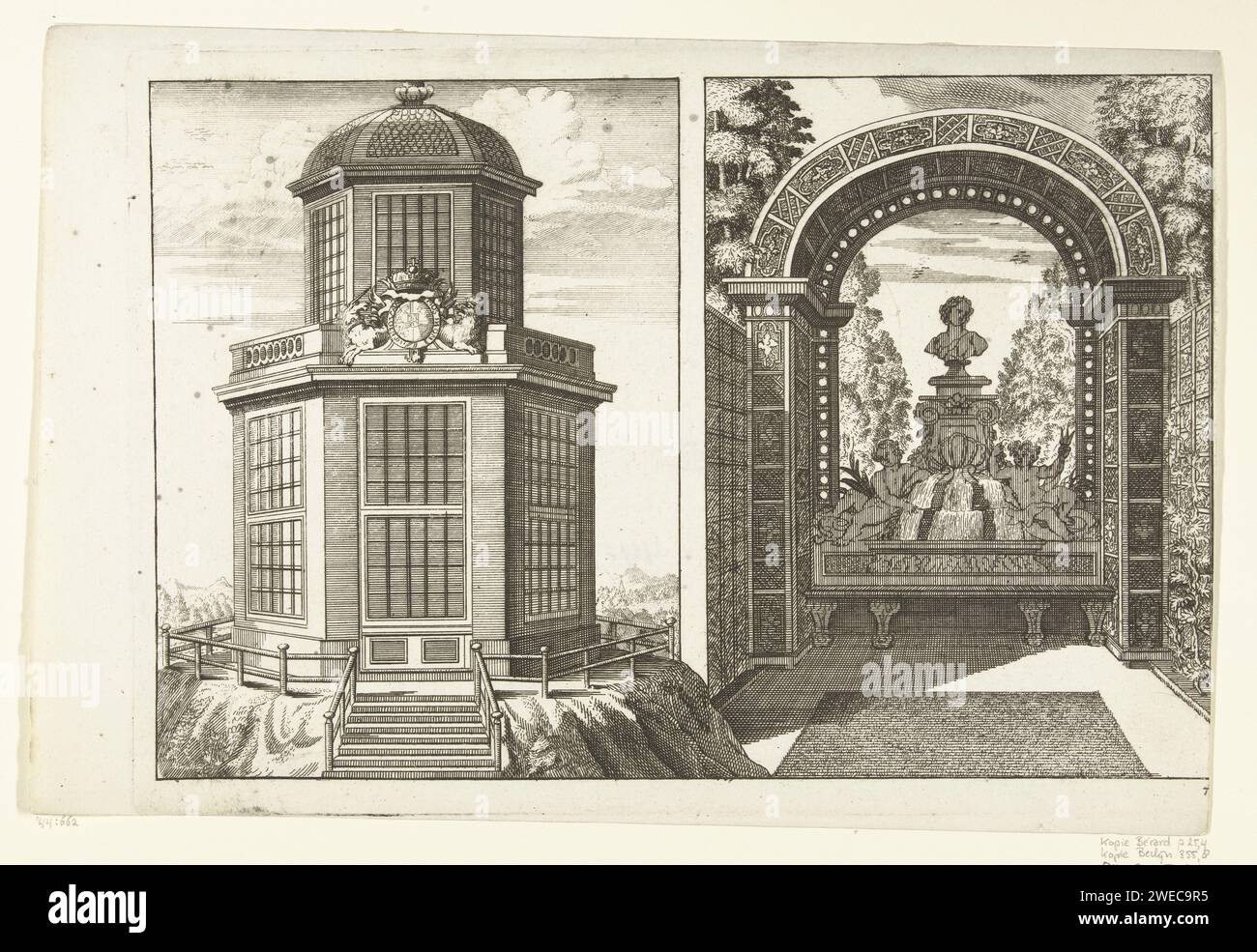 Latwerk and Garden Pavilion in Rosendael, Anonymous, Daniël Marot (I ...
