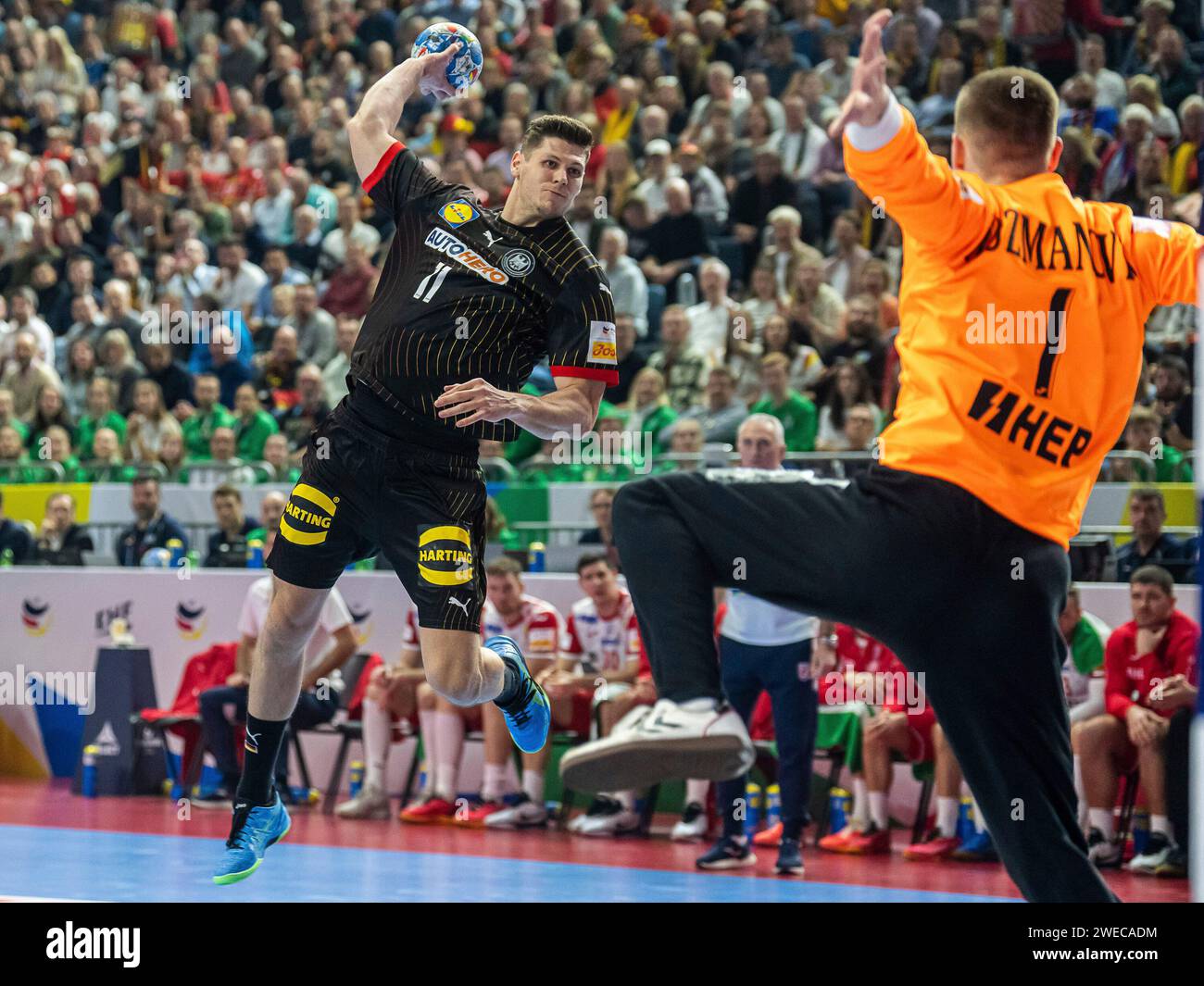 Koeln, Deutschland. 24th Jan, 2024. Sebastian Heymann (Deutschland, #11 ...
