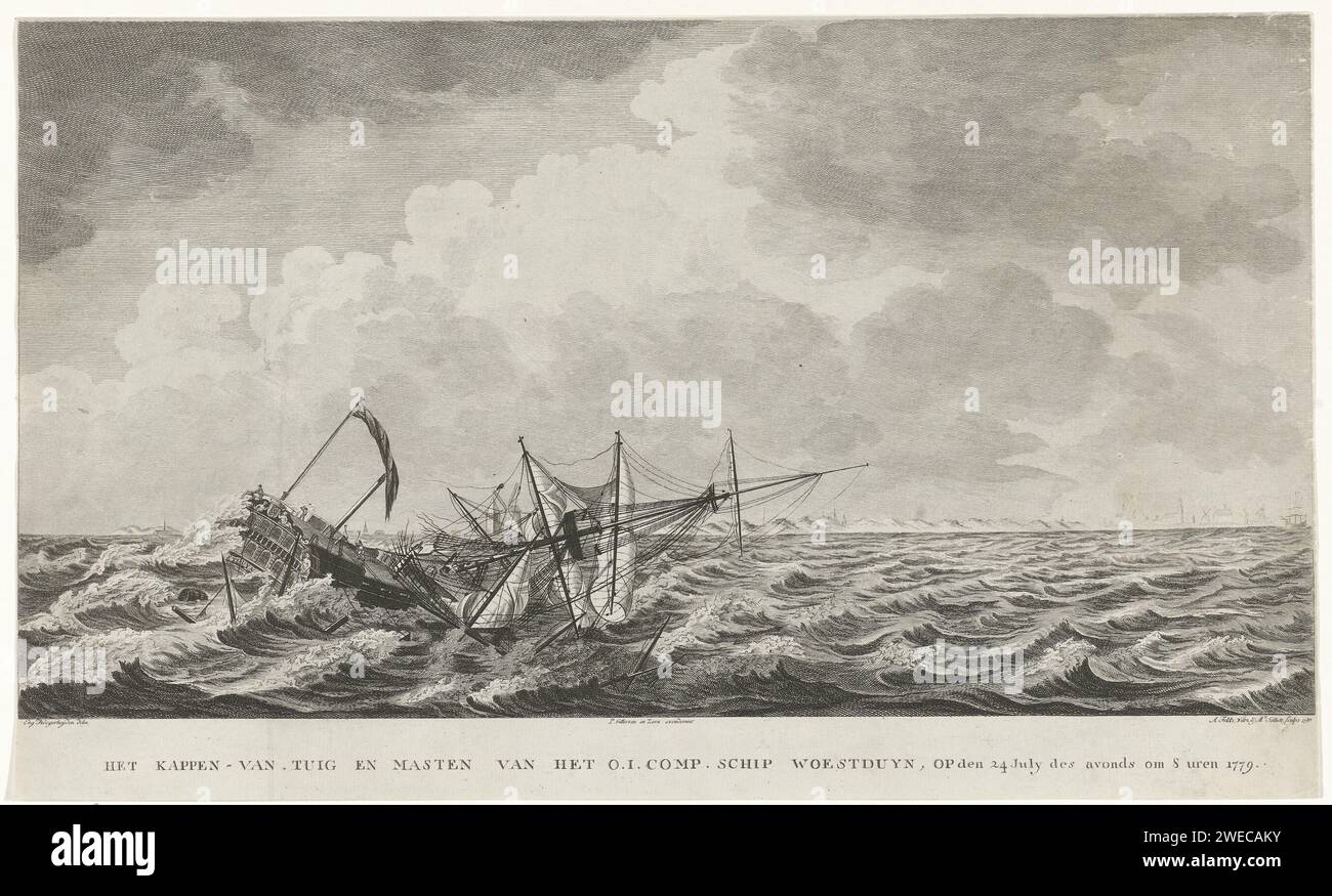 Happen of the masts of the ship Woestduin, 1779, Arend Fokke Willemsz ...