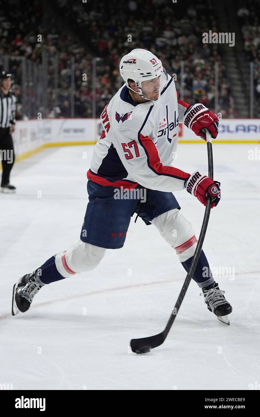 Washington Capitals defenseman Trevor van Riemsdyk (57) shoots during ...